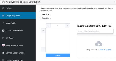 Create Tables Quick Ninja Tables Drag And Drop