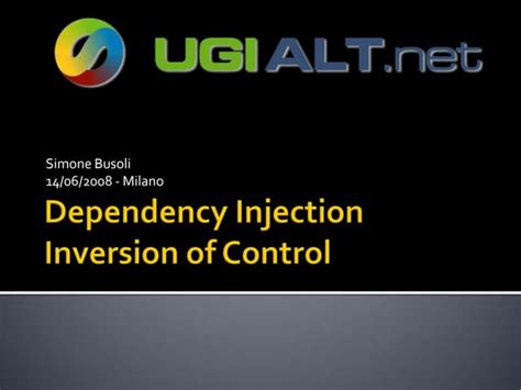 Dependency Injection And Inversion Of Control Pptx