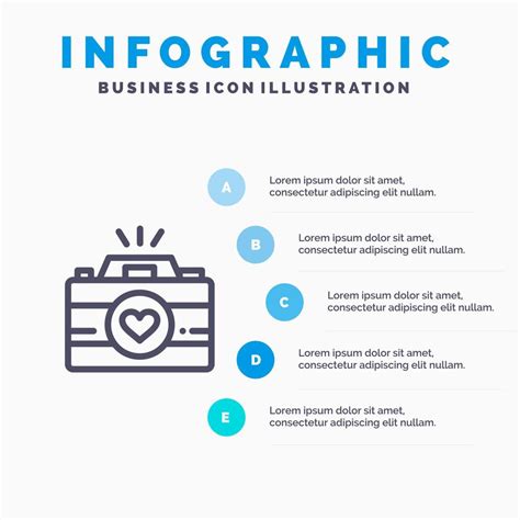 Camera Cam Videogame Images Couple Photography Line Icon With 5 Steps Presentation Infographics