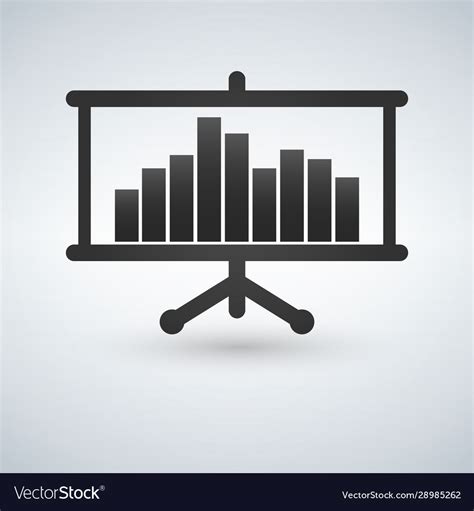 Projector Screen With Graph Chart Icon Royalty Free Vector