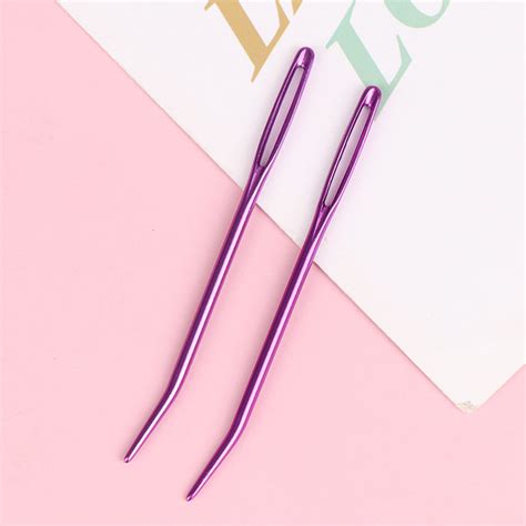 Badu Bg 2 10 бр прежди игли за плетене гоблени игли с извит връх за плетене на една кука голяма