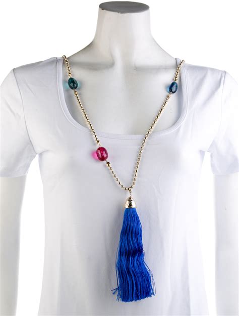 Rosantica Tassel Station Necklace Blue Station Necklaces Rsn20771