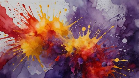 Rich Watercolor Ink Bleed With Smooth Organic Transitions Stock