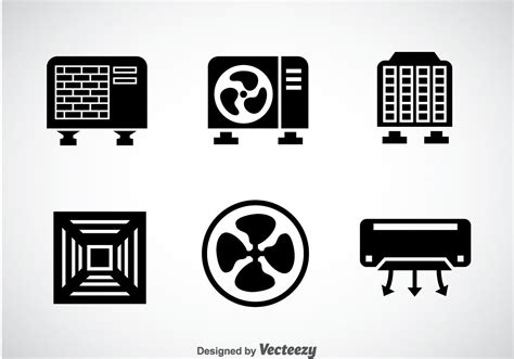 Hvac System Black Icons Vector Download Free Vector Art Stock