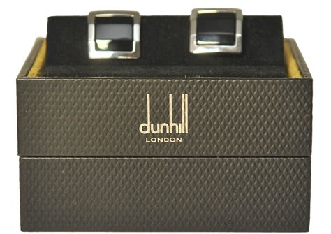 Dunhill Of London Sterling Silver And Onyx Cufflinks In Original