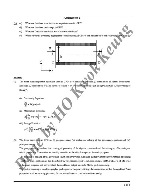 Me549 Computational Fluid Dynamics Assignment 1 Pdf Computational