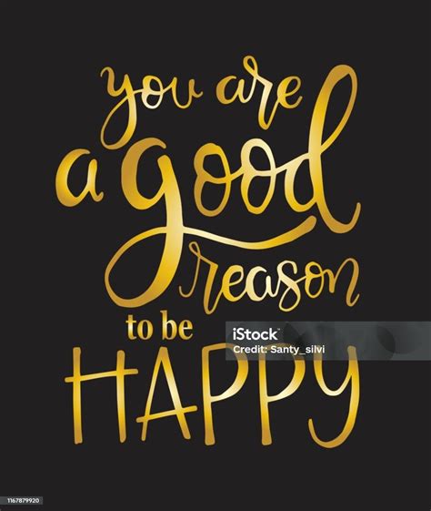 당신은 행복할 수있는 좋은 이유입니다 손으로 그린 타이포그래피 포스터 T 셔츠 손 문자 서 예 디자인입니다 영감을 주는 벡터 타이포그래피 개념에 대한 스톡 벡터 아트 및