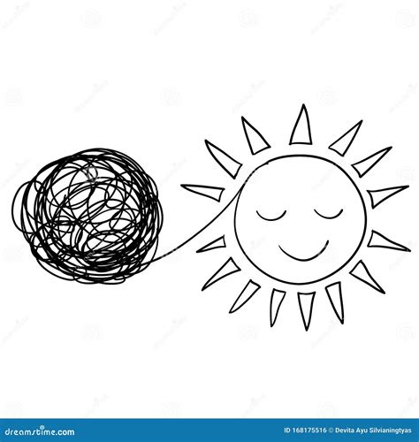 Tangled And Unraveled Circle And Sun Icon Symbol For Personal Growth