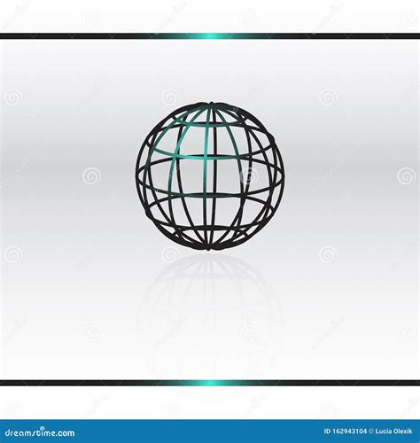 3d Technology Sphere Wireframe Globe 3d Effect World Icon Stock
