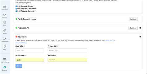 YouTrack Integration Codacy Docs