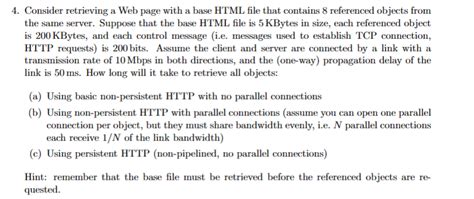 Solved 4 Consider Retrieving A Web Page With A Base Html