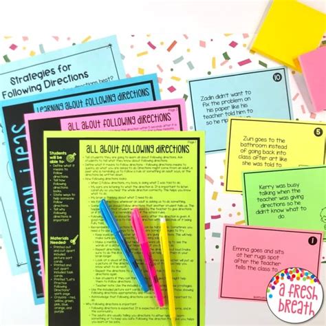 Following Directions Handout And Lesson By A Fresh Breath Tpt