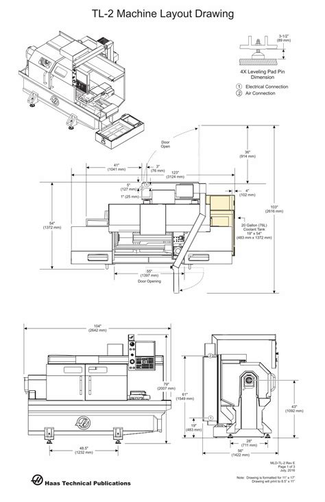 Pdf Tl 2 Machine Layout Drawing Haas Automation · Tl 2 Machine