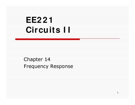 An Introduction To Frequency Responses Of The Circuits Ll Ece 202 Docsity