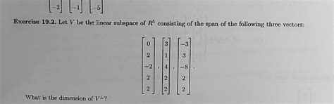 Solved Exercise 19 2 Let V Be The Linear Subspace Of R5