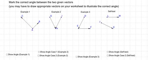 Angle Between Two Vectors Geogebra