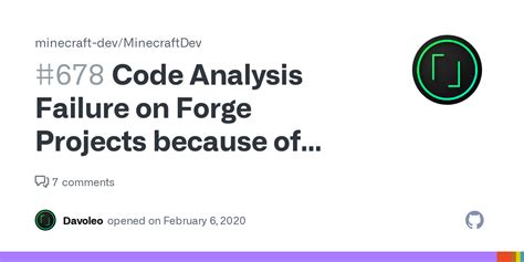 Code Analysis Failure On Forge Projects Because Of Missing Mapping Data