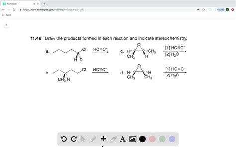 solved draw the products formed in each reaction and indicate