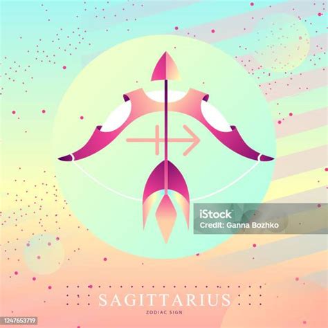 점성술 궁수 조디악 기호와 현대 마술 마술 카드 활 과 화살표 그림 궁수자리에 대한 스톡 벡터 아트 및 기타 이미지 궁수자리 그라데이션 꿈꾸기 Istock