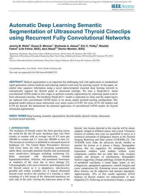 Pdf Automatic Deep Learning Semantic Segmentation Of Ultrasound