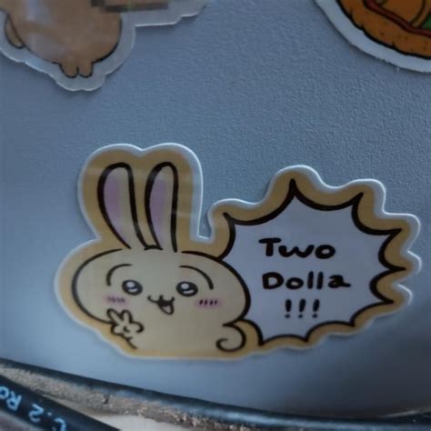 Chiikawa Usagi Sticker Two Dolla Waterproof Vinyl Die Cut Etsy