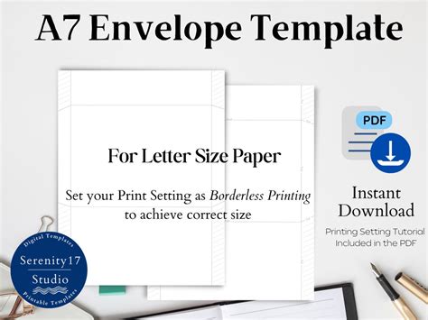 Printable A7 Envelope Template Pdf Download Print With Letter Size