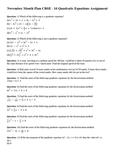 Ch 4 Quadratic Equations Pdf Factorization Quadratic Equation