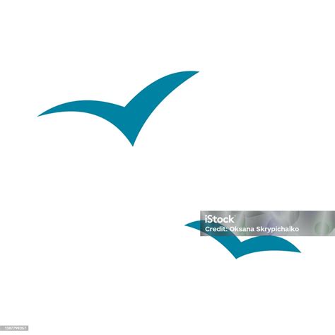 흰색 배경에 격리 된 갈매기 아이콘 청록색에서 비행 조류 로고에 대한 스톡 벡터 아트 및 기타 이미지 로고 새 떼 갈매기 Istock