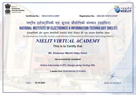 rtldesign verilog digitaldesign electronics learning nielit