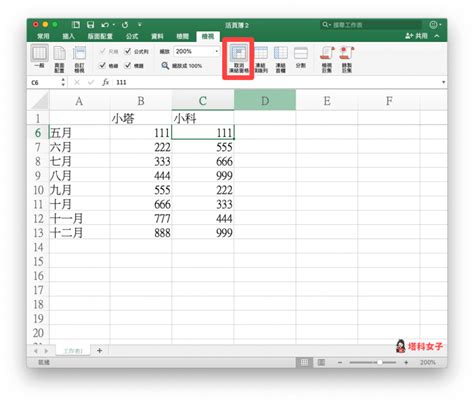 Excel 固定欄位教學｜教你在 Excel 電腦版及 App 凍結窗格 塔科女子