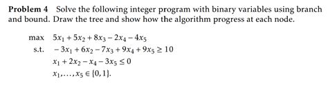 Solved Problem 4 Solve The Following Integer Program With