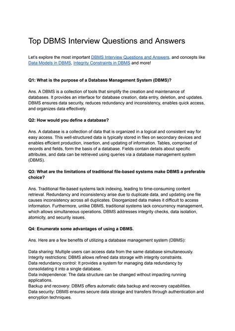 Top Dbms Interview Questions And Answers By Almabetter Issuu
