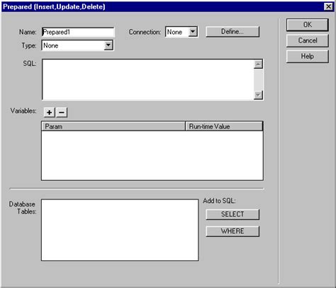 Macromedia Dreamweaver Ultradev Creating Pages That Use Jsp Prepared Statements Creating A