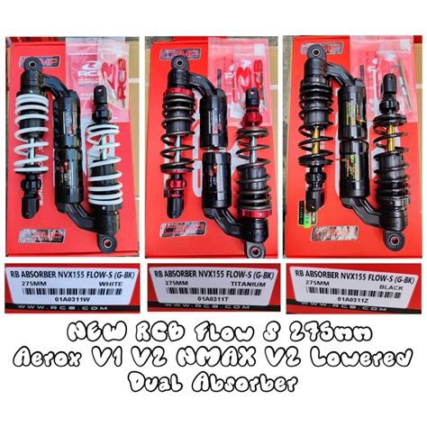 New Rcb Flow S 275mm Aerox V1 V2 Nmax V2 Lowered Dual Absorber Shopee