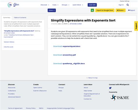 Simplify Expressions With Exponents Sort GoOpenVA