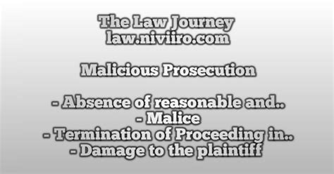 Malicious Prosecution Law Of Torts