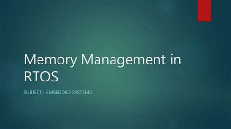 Memory Management In Rtospptx