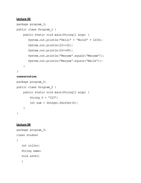 Cs506 Lecture Notes Java Basics And Advanced Concepts Overview Studocu
