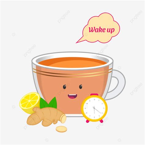 레몬과 생강 차 벡터 일러스트와 함께 일어나 생강차 레몬 티 깨우다 Png 일러스트 및 벡터 에 대한 무료 다운로드 Pngtree