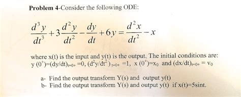 solved problem 4 consider the following ode d 3 y dt 3