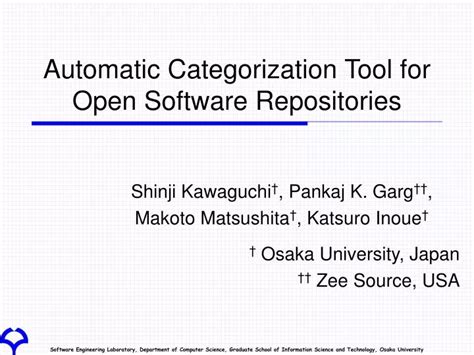 Ppt Automatic Categorization Tool For Open Software Repositories