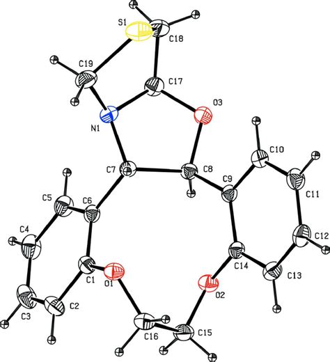 The Molecular Structure Of The Title Compound Showing Displacement Download Scientific Diagram