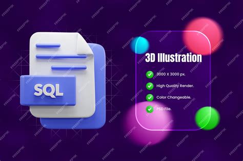 Premium Psd Sql File 3d Icon Or Sql File 3d Icon Illustration
