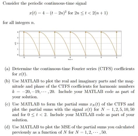 Consider The Periodic Continuous Time Signal Xt 4 T 2n2 For 2n ≤ T