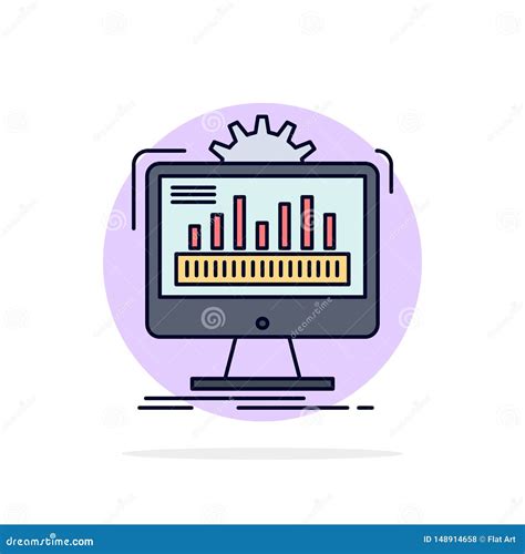 Dashboard Admin Monitor Monitoring Processing Flat Color Icon Vector Stock Vector