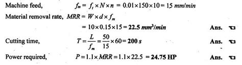 Solved Problems On Milling Process Reciprocating Machine Tools