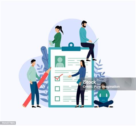 우리는 고용 체크 리스트 설문지 비즈니스 개념 벡터 일러스트 구인 중에 대한 스톡 벡터 아트 및 기타 이미지 구인 중 사람들 일러스트레이션 Istock