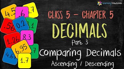 Class 5 Maths Ch5 P3 Comparing Decimals Arranging Decimals In