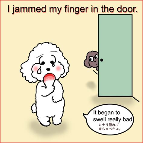 マンガで英会話 No 29 I Jammed My Finger In The Door ドアに指をはさんじゃったよ。