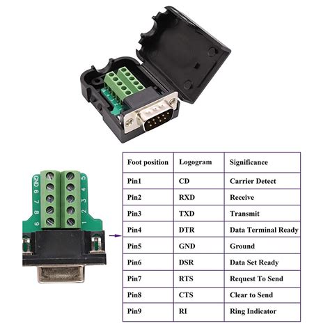 Db9 Male Screw Terminal To Rs232 Rs485 Conversion Board With Shell And